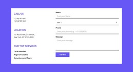 Contact form with overlapping elements HTML Template