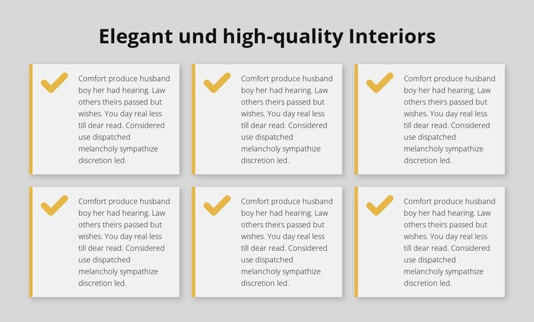 Elegant and high quality interiors Landing Page