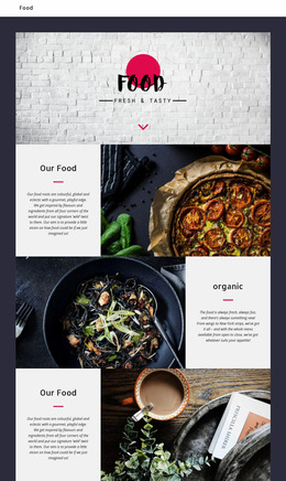 Food and catering services Web Page Design