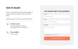 Contact block with map HTML Template