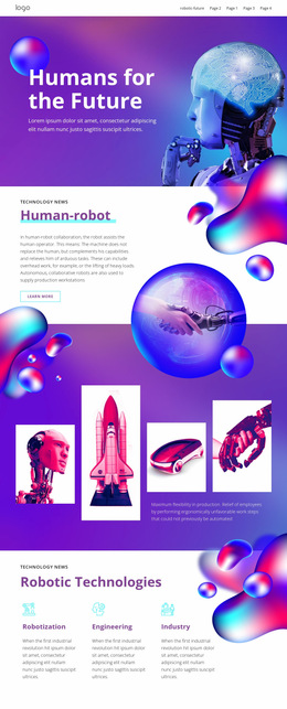 Progress in robot technology Website Builder Templates