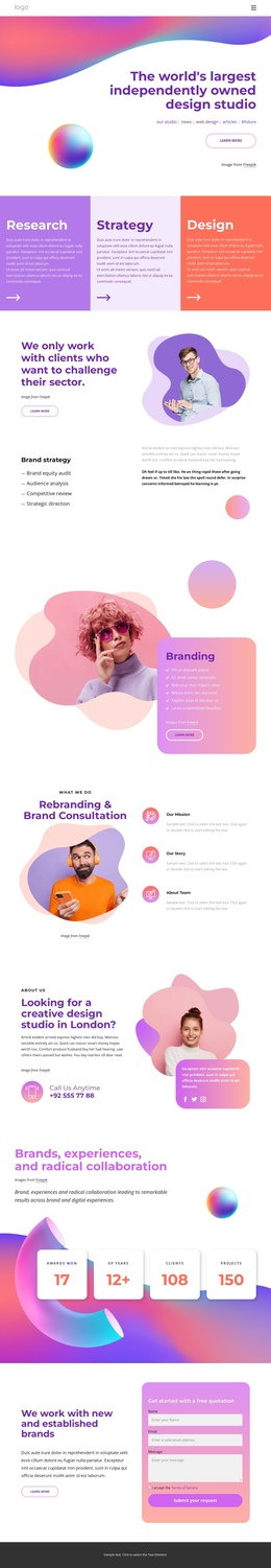 720 Art & Design One Page Templates