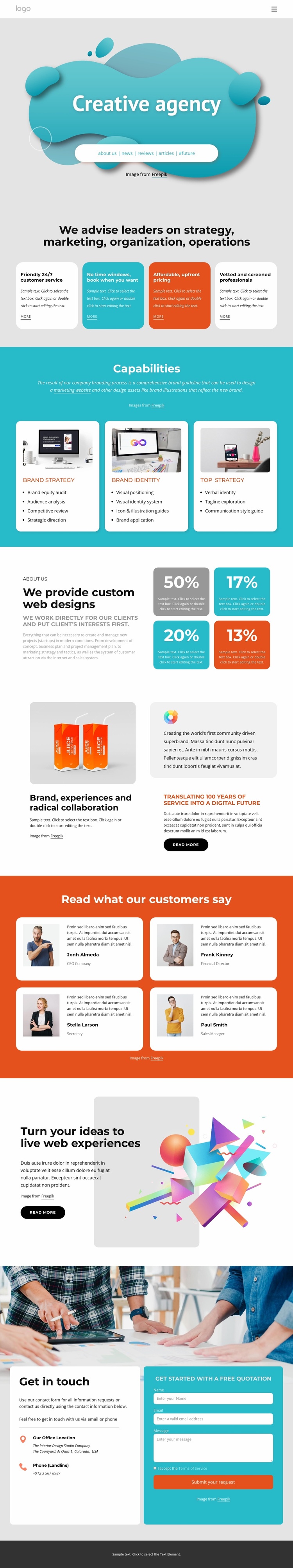 Original design studio Landing Page