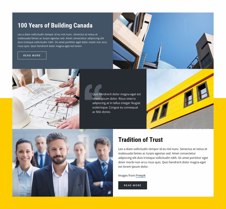 Tradition of trust Landing Page