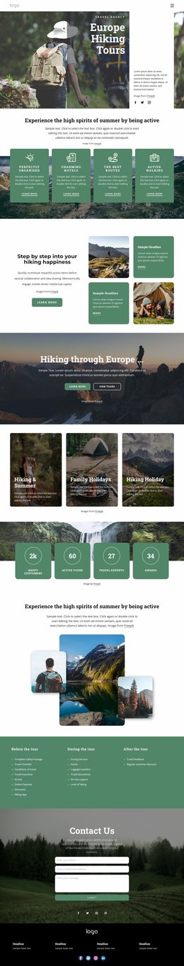 Mountain advanture travel Website Template
