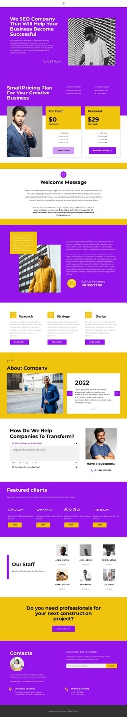 Client Web Page Designs