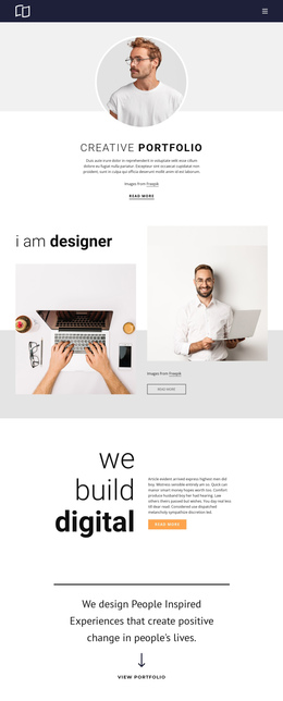 Web developer job profile One Page Template