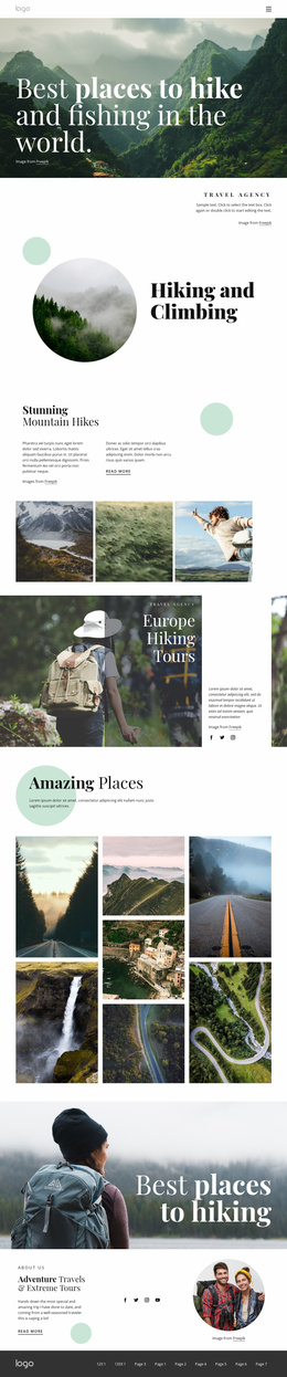 Mountain advanture travel Website Template