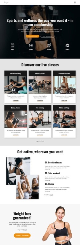 The best luxury health clubs in London Web Page Design