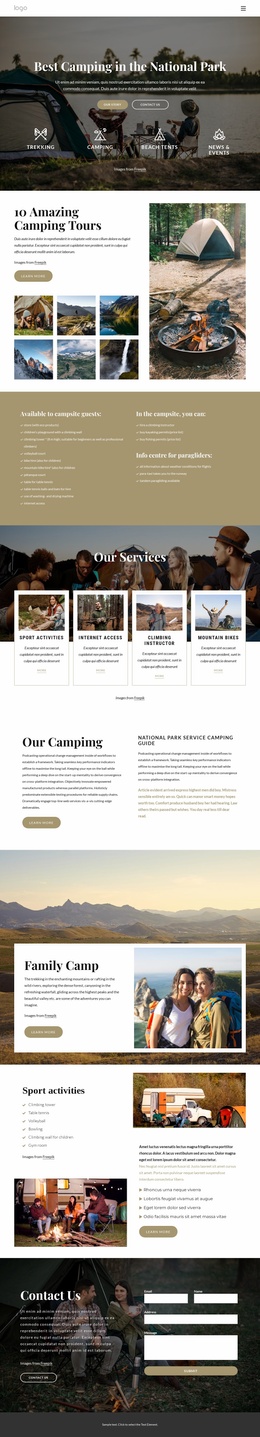 Mountain advanture travel Website Template