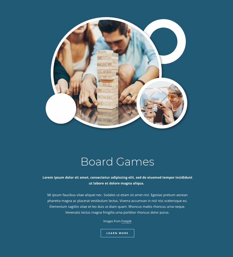 Board games Landing Page