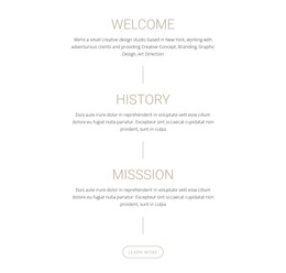 Our Mission and history Web Page Design