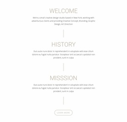 Mission, vision, history Website Template