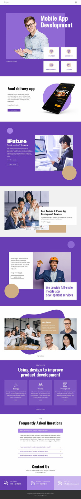 Software developer Website Mockup