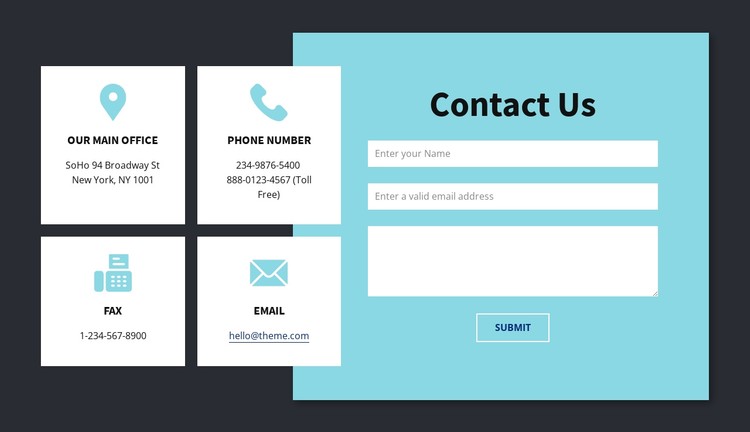 Contact Info Block CSS Template