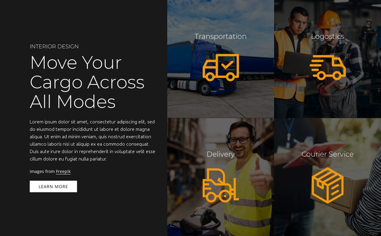 Transportation services Landing Page