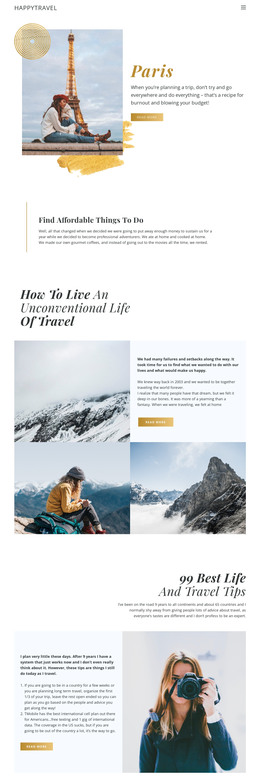 The best places to travel HTML Template