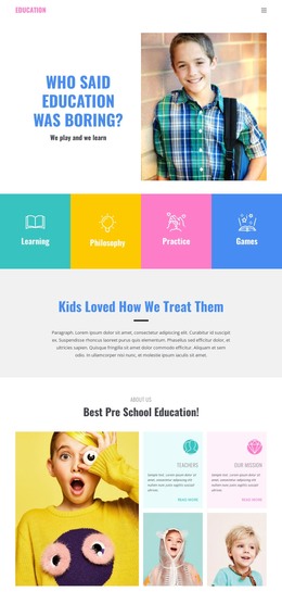 Fun of learning in school Website Template