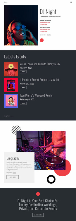 lIve music and concert tickets Website Template