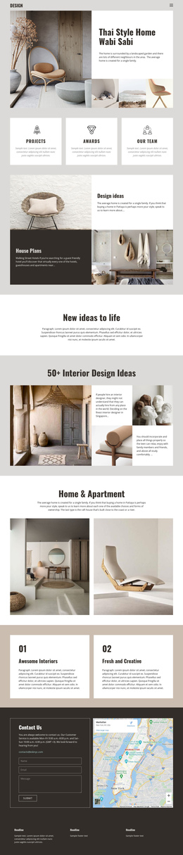Turnkey interior One Page Template