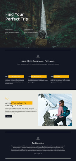 Mountain advanture travel Website Template