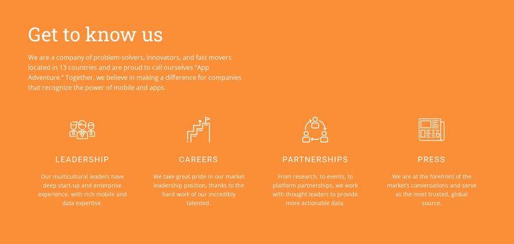 Learn more about us Website Template