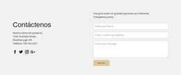 Información de contacto y formulario de contacto Plantilla HTML
