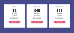 Pricing HTML Templates