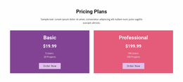 Pricing Website Templates