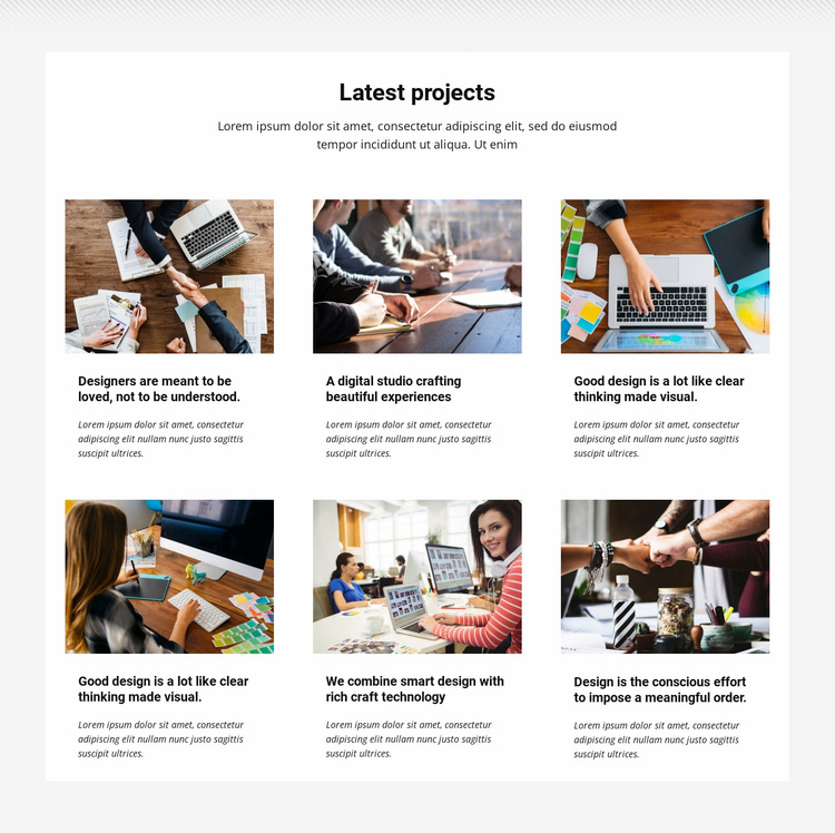 Collection latest projects Website Template