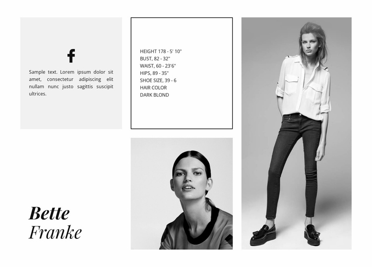 Fashion Model Landing Page