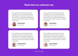 3 columns with testimonials CSS Template