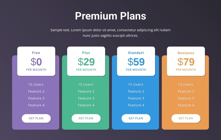 Pricing block Template