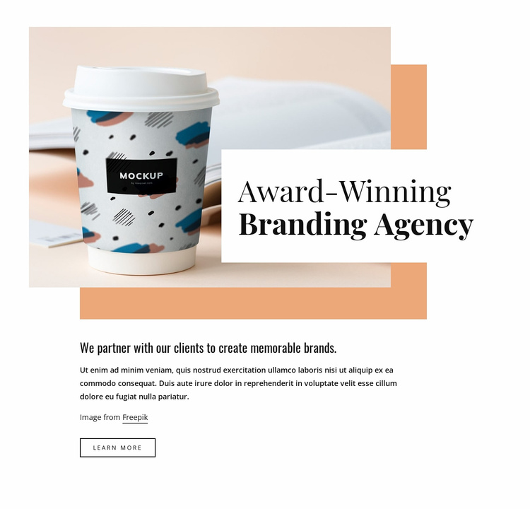 Brand and packaging design Landing Page