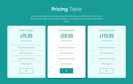 Pricing Website Templates
