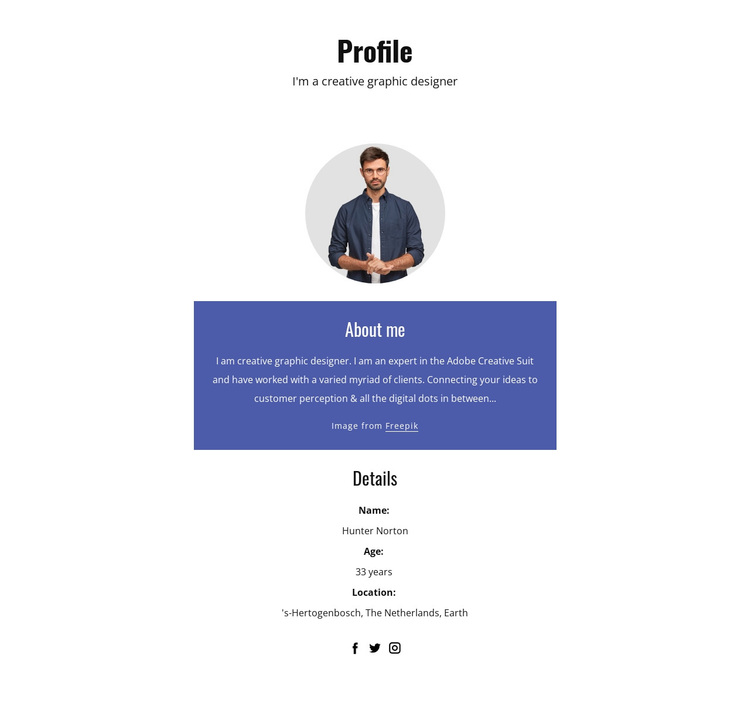 Graphic designer profile Template