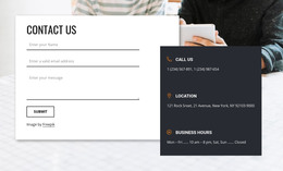 Contact us form with image background HTML Template