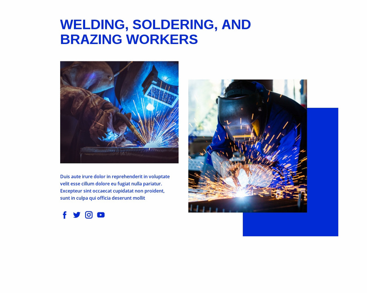 Welding, soldering and brazing, workers Landing Page