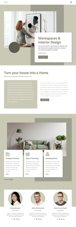 Functional interior design CSS Template