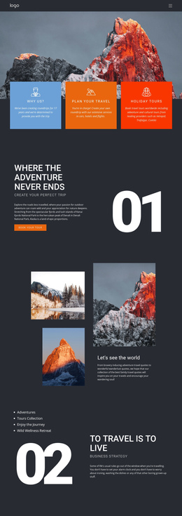 Your travel guide One Page Template