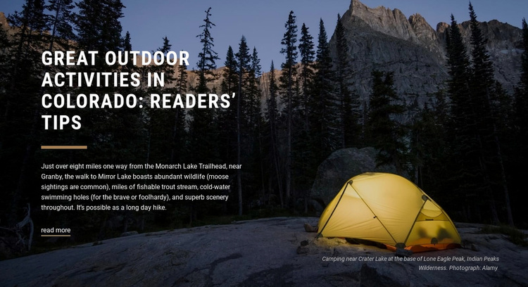 Great outdoor activities Website Design