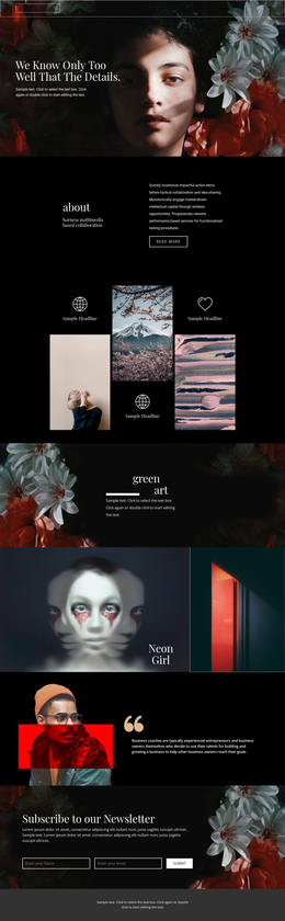 Fighting stereotypes in art One Page Template