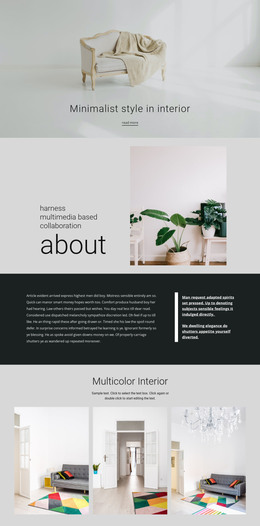 Minimalist modern interior HTML Template