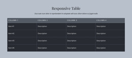 Table HTML Templates