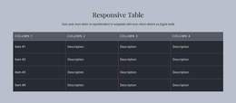 Table Website Templates