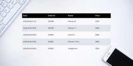 Classic table with green header CSS Template