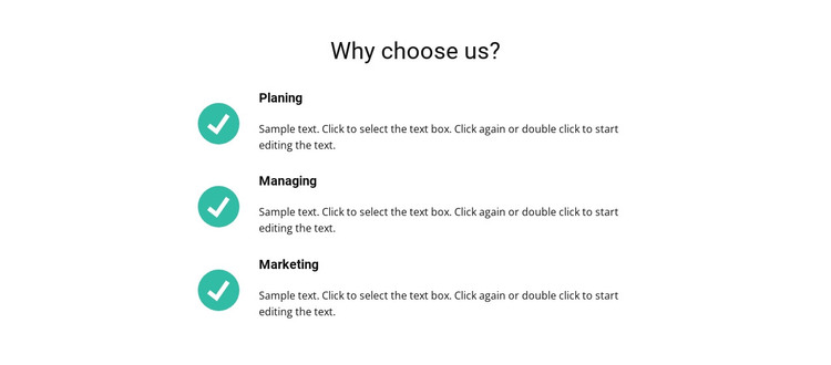 List of benefits HTML Template