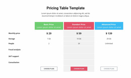 Pricing Website Templates