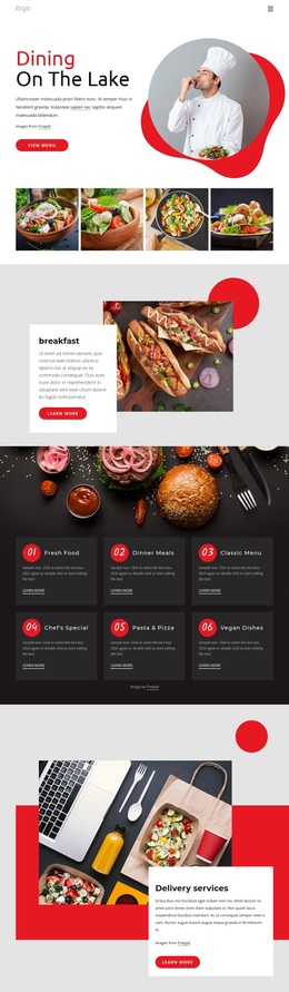 300 Food & Restaurant One Page Templates
